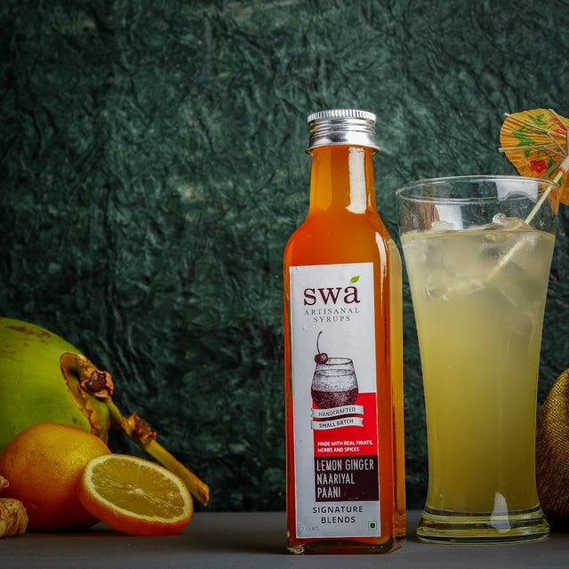 Lemon Ginger Simple Syrup with Tender Coconut | 100% Natural – Drinkswa